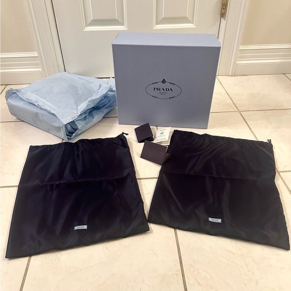 Prada | Other | Prada 224 Empty Blue Box Set Of 2 Prada Dust Bags Prada Cards Tissue Paper ...